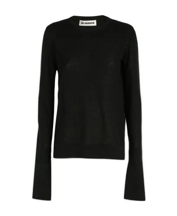JIL SANDER Slit-cuff Detailed Crewneck Knitted Jumper