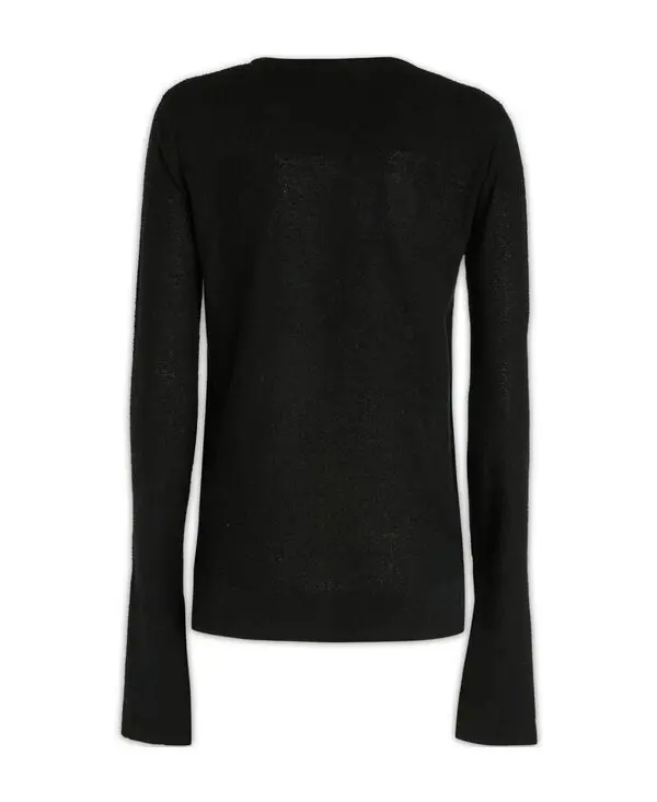JIL SANDER Slit-cuff Detailed Crewneck Knitted Jumper