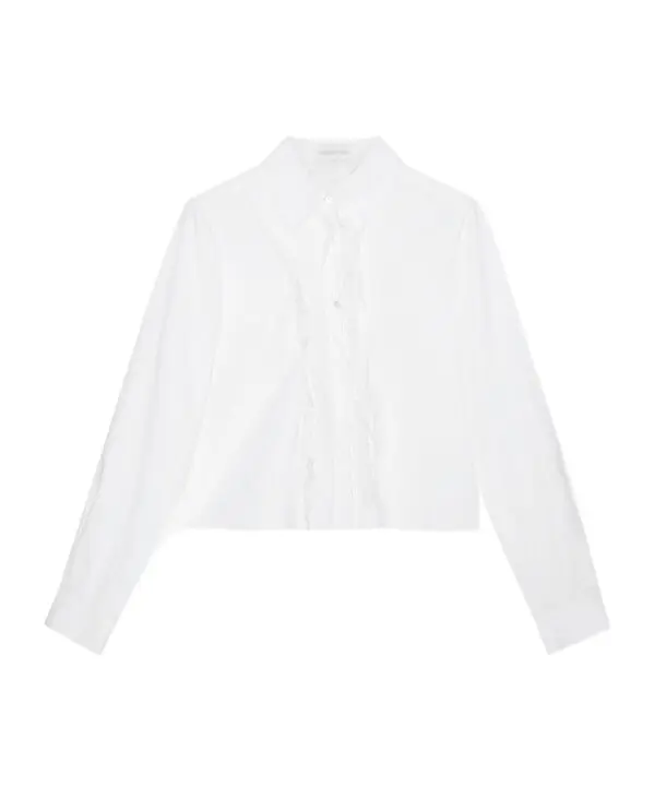 SHUSHU/TONG Pleated Ruffle Collar Shirt