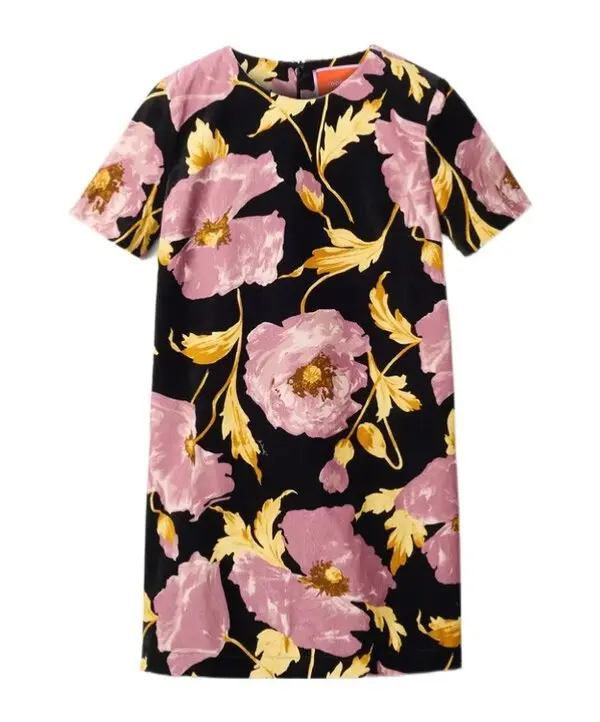 La DoubleJ Mini Dress With Floral Print - Black