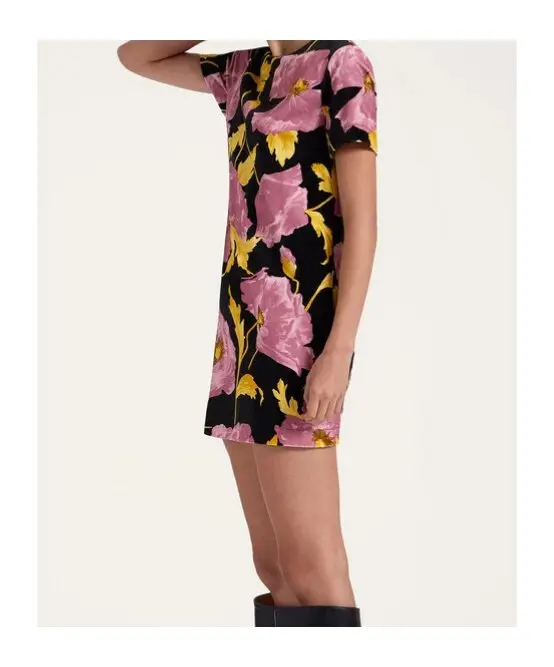 La DoubleJ Mini Dress With Floral Print - Black