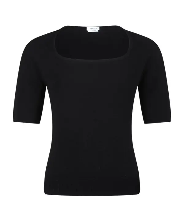 Alexander McQueen Short Sleeve Ribbed Knit Top