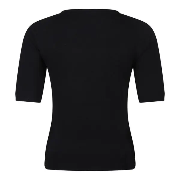 Alexander McQueen Short Sleeve Ribbed Knit Top