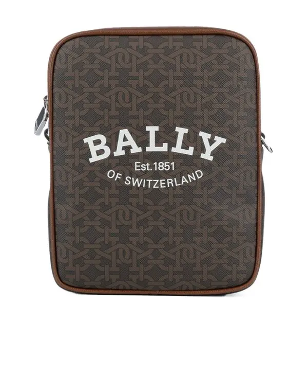 Bally Monogram Logo Shoulder Bag - Black