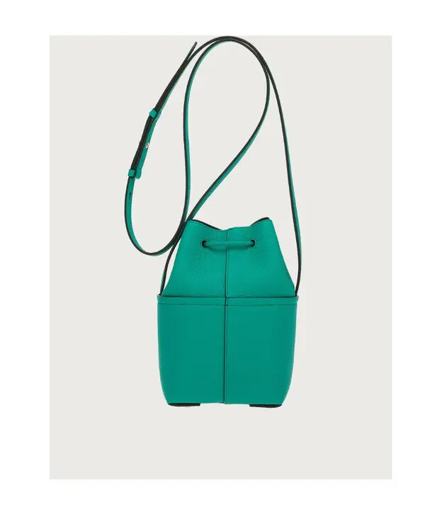 FERRAGAMO Logo Mini Bucket Bag - Green