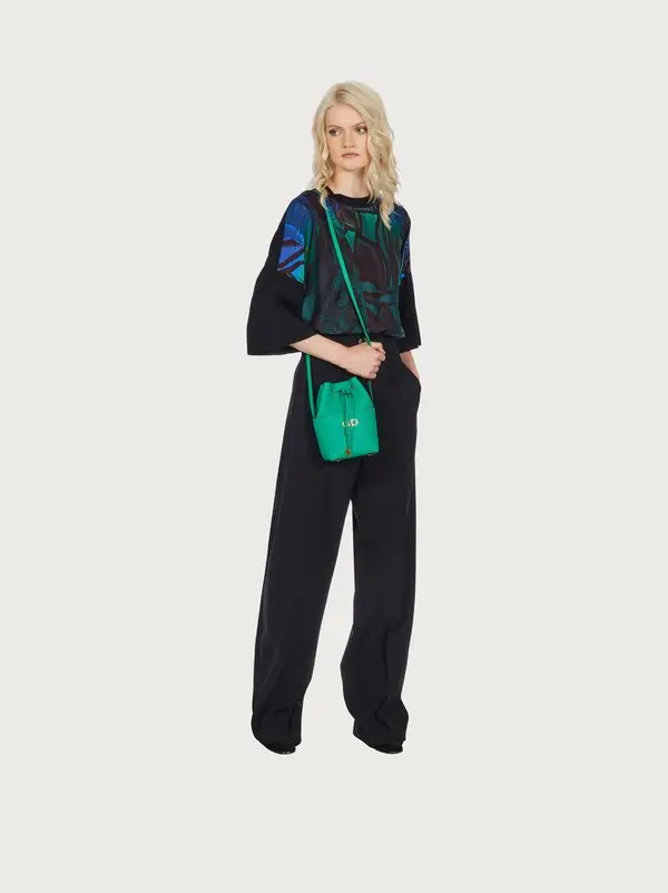 FERRAGAMO Logo Mini Bucket Bag - Green