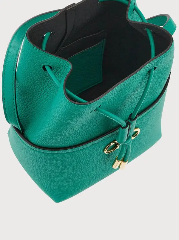 FERRAGAMO Logo Mini Bucket Bag - Green