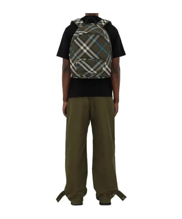 Burberry Shield Checked Zipped Backpack