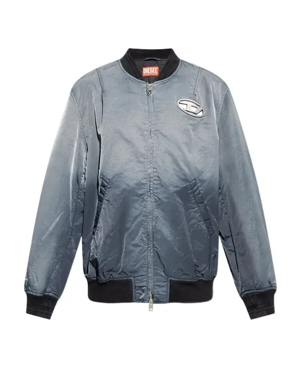 DIESEL® J Kepes Loose Fit Bomber Jacket - Gray