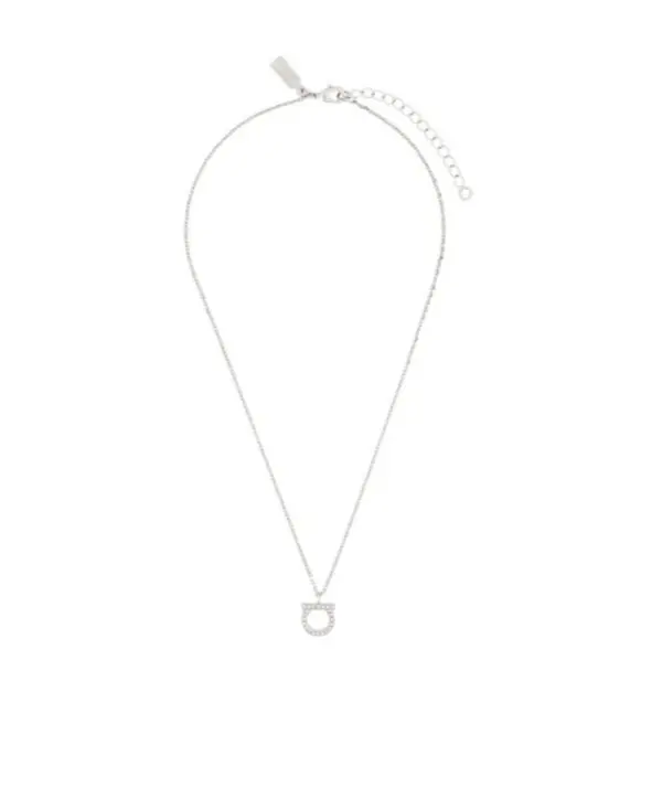 FERRAGAMO Gancini Pendant Necklace - White