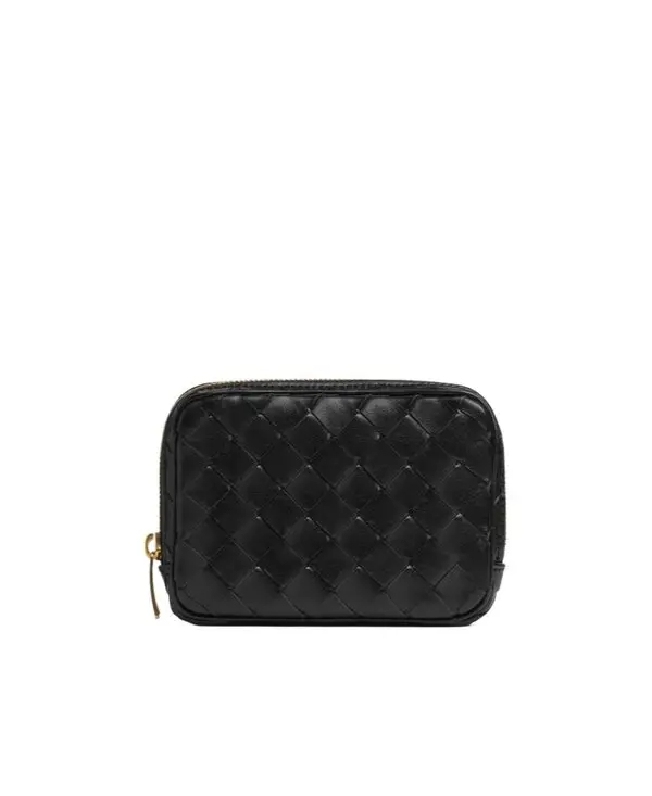 Bottega Veneta Teen Intrecciato Zippered Pouch - Black