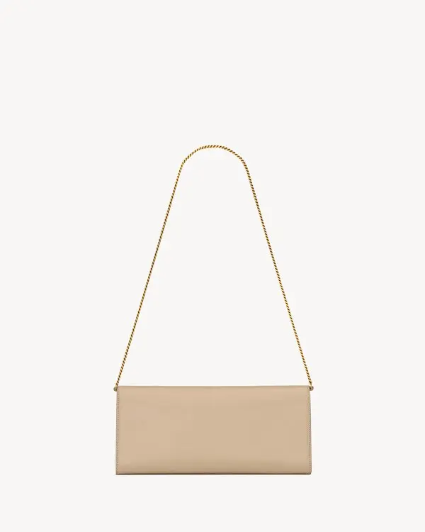 Saint Laurent Kate Foldover Top Clutch Bag With Chain Strap