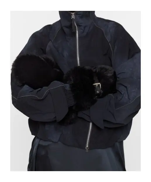 Acne Studios Fluffy Buckle Mittens