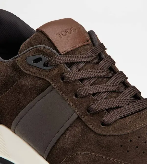 TOD'S Suede Lace-up Sneakers - Black