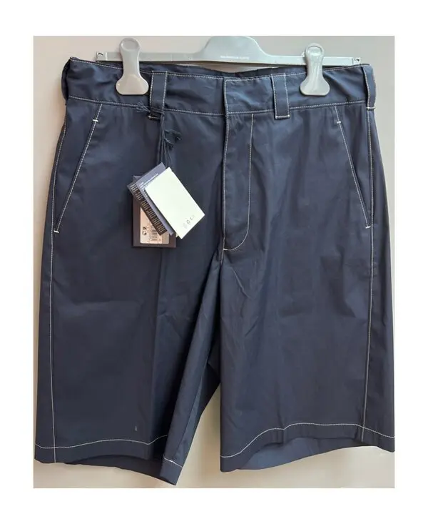 Prada Stretch Poplin Bermuda Shorts With Logo Detail