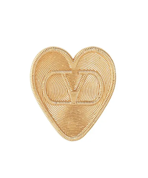 Valentino Garavani Vlogo Signature Heart-shaped Brooch - Yellow