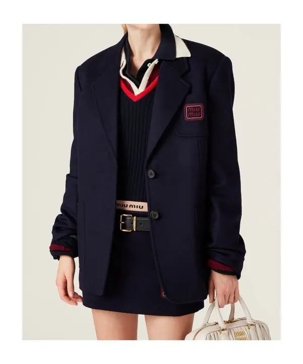 Miu Miu Embroidered Logo Mini Skirt