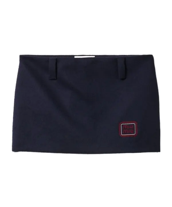 Miu Miu Logo-detailed Mini Skirt - Blue