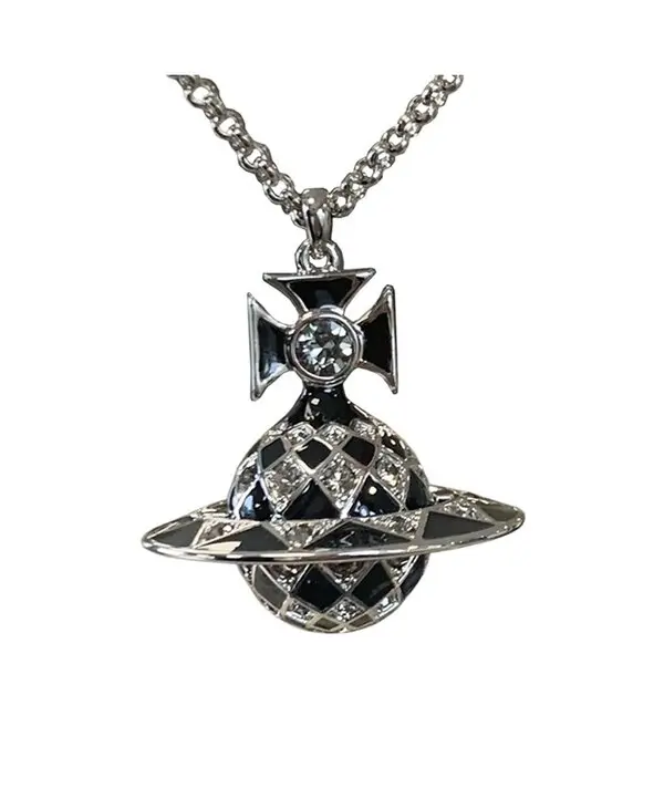 VIVIENNE WESTWOOD Saturn Pendant Necklace - Black