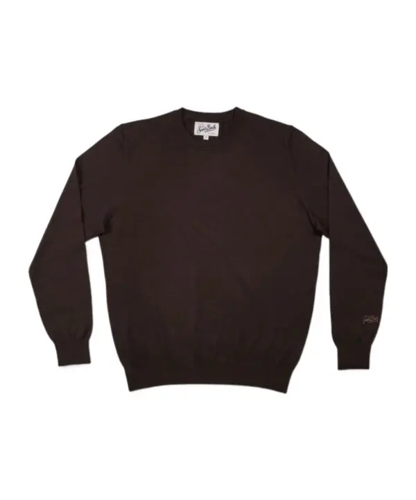 MC2 SAINT BARTH Crew Neck Long Sleeve Sweater - Dark Brown