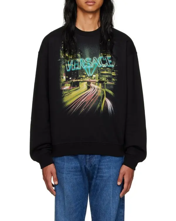 Versace Crewneck Sweatshirt With City Graphic