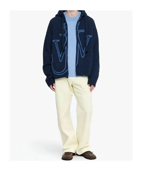 J.W.ANDERSON Anchor-logo Hooded Zip-up Cardigan