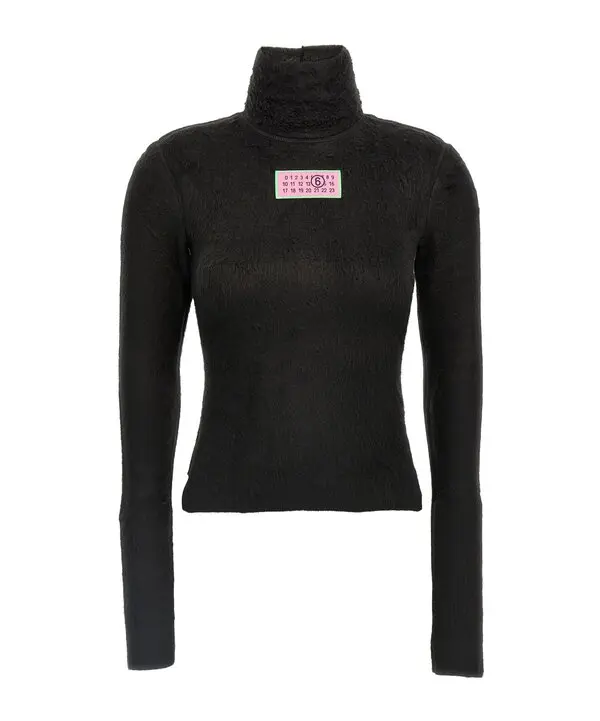 MAISON MARGIELA Turtleneck Fur-effect Jumper - Black