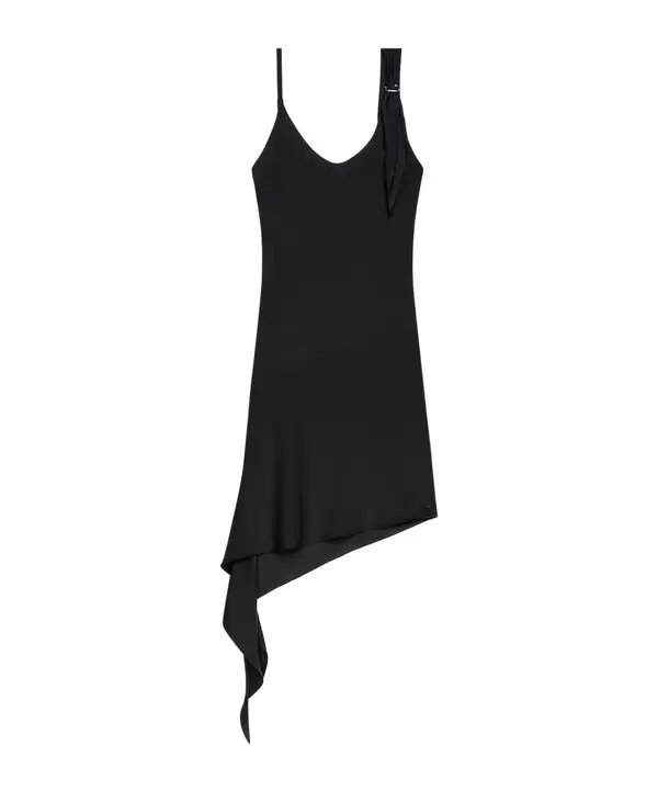 COURREGES Sleeveless Asymmetrical Dress - Black