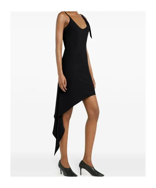 COURREGES Sleeveless Asymmetrical Dress - Black