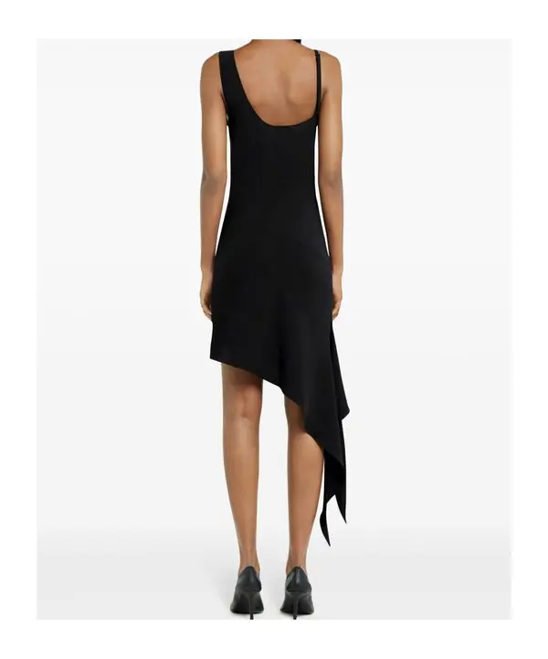 COURREGES Sleeveless Asymmetrical Dress - Black