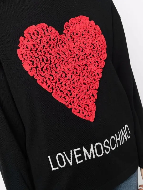 Moschino Heart Appliqué Crew Neck Jumper