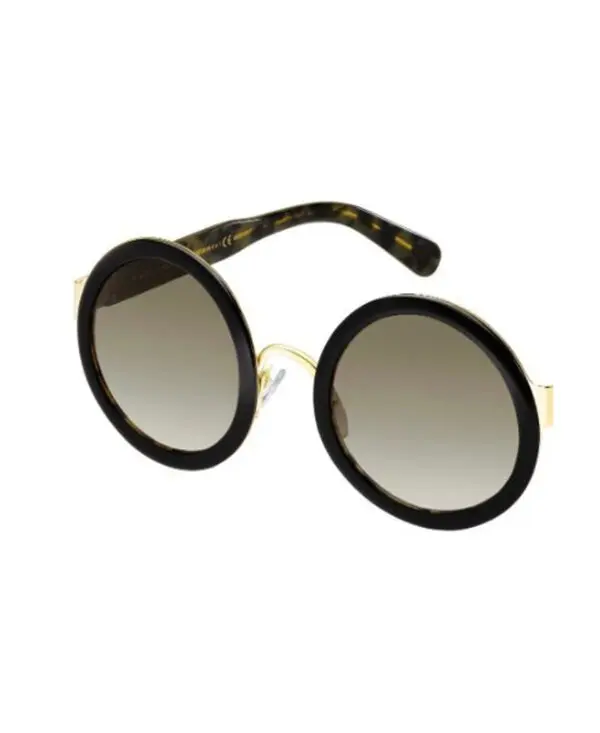 Marc Jacobs Logo Detail Round Frame Sunglasses - Black