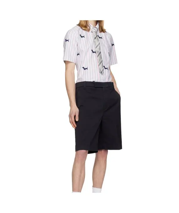 Thom Browne Striped Neck Tie - White