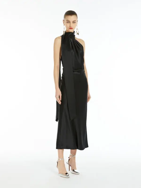 Max Mara Moli Halterneck Satin Dress