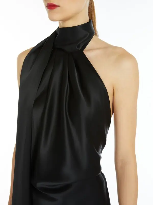 Max Mara Moli Halterneck Satin Dress