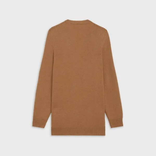Celine Iconic Cashmere Long Cardigan With Triomphe Chain Detail