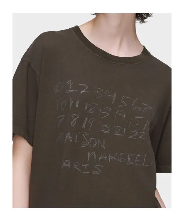 MAISON MARGIELA Numbers Printed Crewneck T-shirt