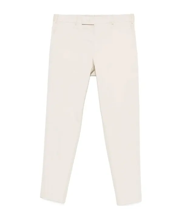 PT TORINO Zippered Tapered Casual Pants - White