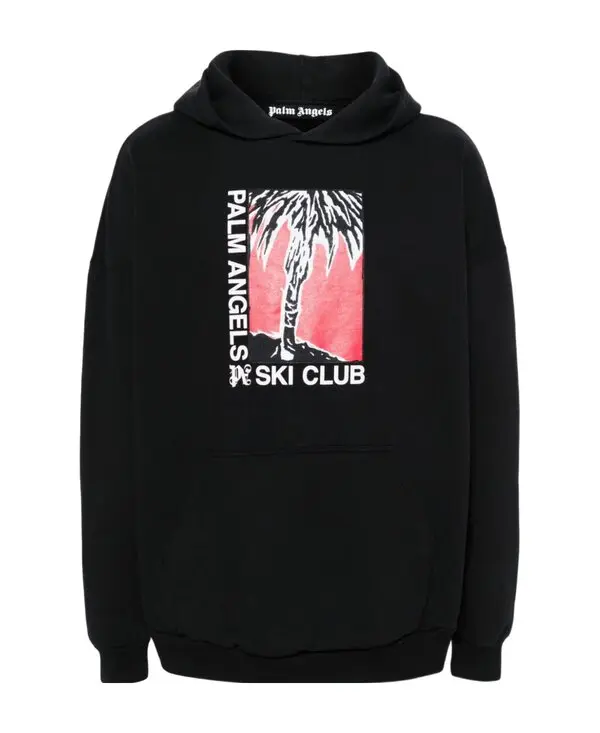 Palm Angels Palm Ski Club Printed Hoodie - Black