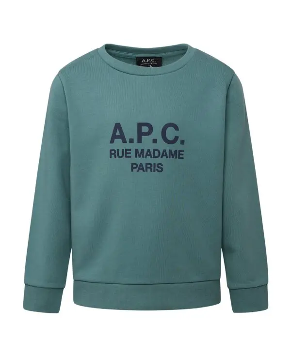 A.p.c. Elie Logo-print Cotton Sweatshirt - Blue