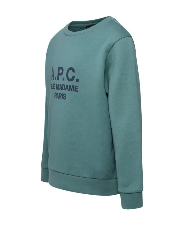A.p.c. Elie Logo-print Cotton Sweatshirt - Blue