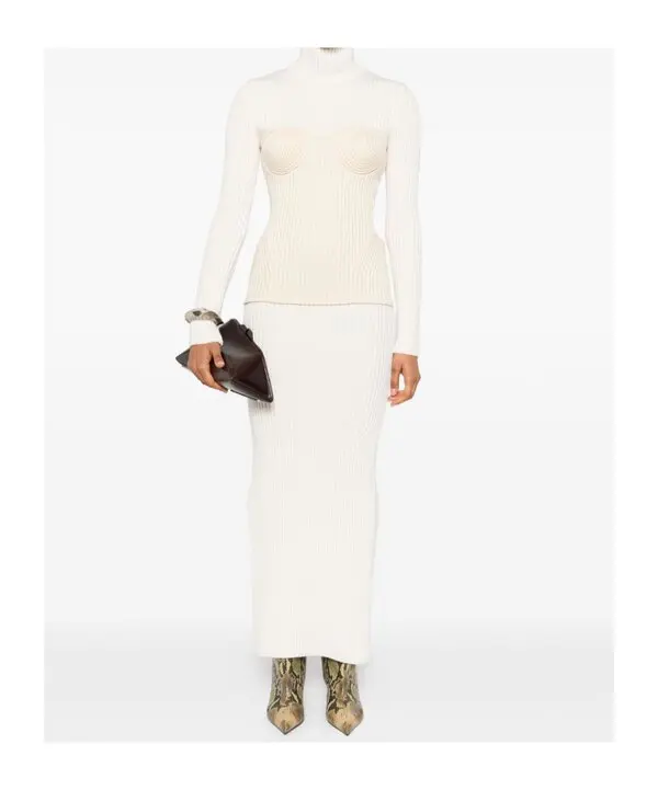 JEAN PAUL GAULTIER Long Sleeve High Neck Bustier Dress
