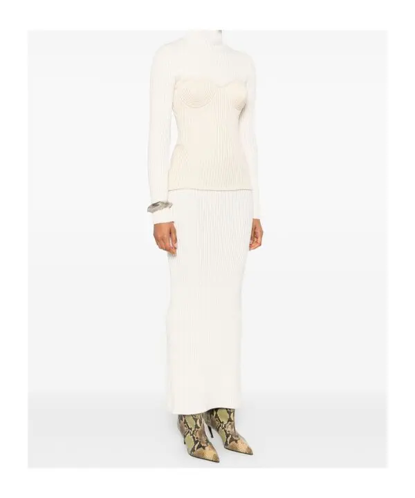JEAN PAUL GAULTIER Long Sleeve High Neck Bustier Dress