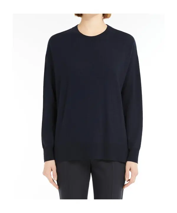 Max Mara Verona Crewneck Long-sleeved Jumper - Blue
