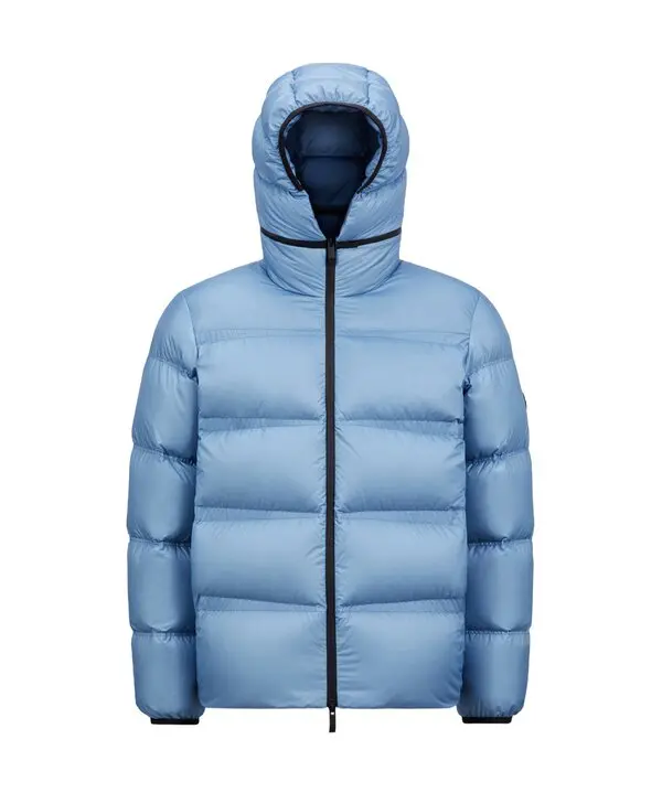 Moncler Masac Zip-up Short Puffer Jacket - Light Blue