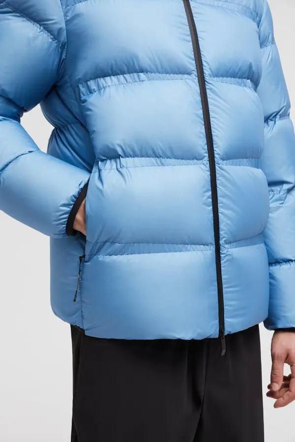 Moncler Masac Zip-up Short Puffer Jacket - Light Blue