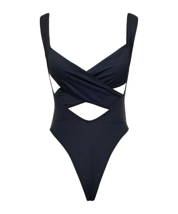 REINA OLGA Exotica Cut-out Open Back Swimsuit - Black