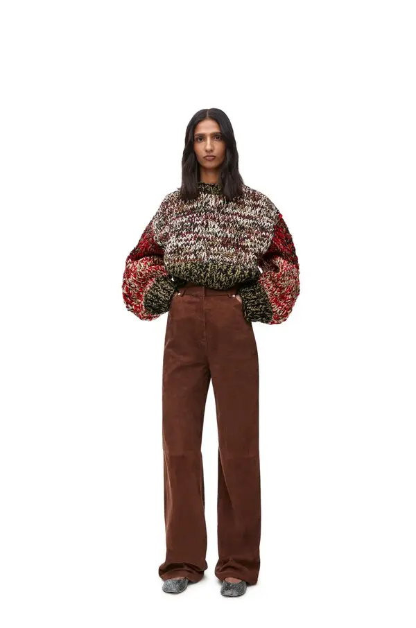 Loewe High Waisted Suede Trousers