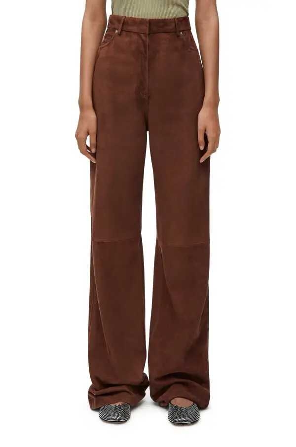 Loewe High Waisted Suede Trousers