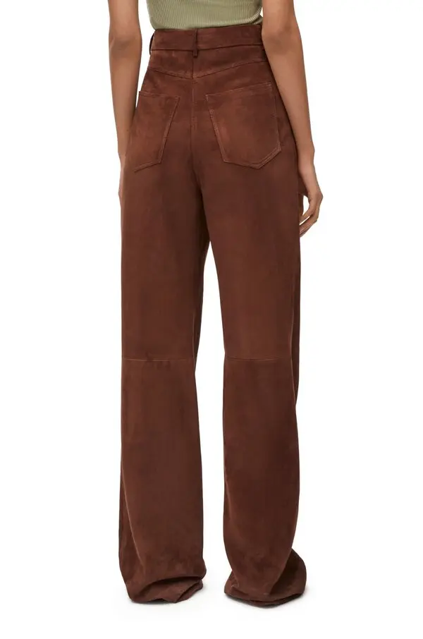Loewe High Waisted Suede Trousers
